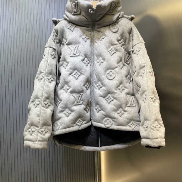 Louis Vuitton | Jackets & Coats | Louis Vuitton Gray Monogram Quilted ...